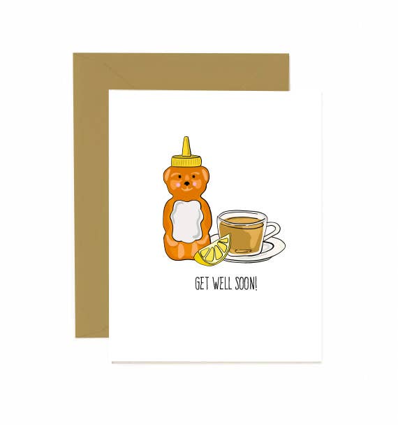 Get Well Soon (Honey and Tea) -Greeting Card – Lemon And Lavender Toronto