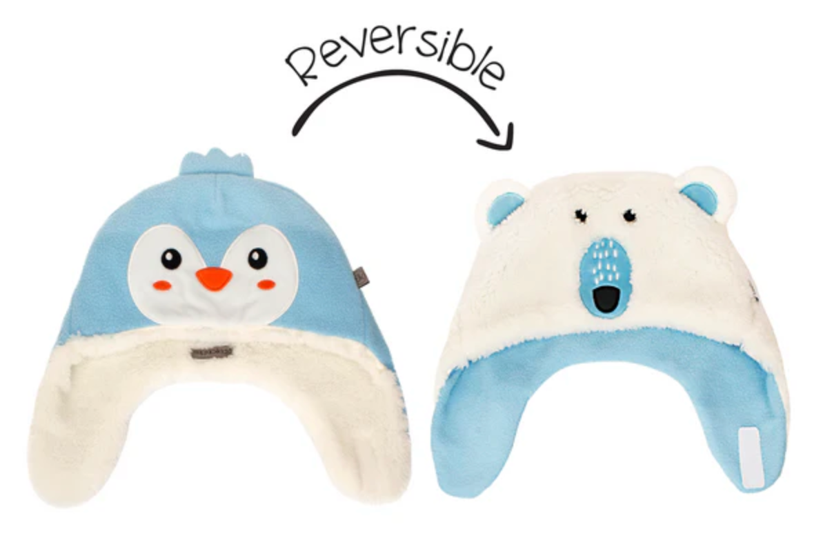Penguin - Polar Bear Kids Reversible Sherpa Hat - FlipJackKids – Lemon ...