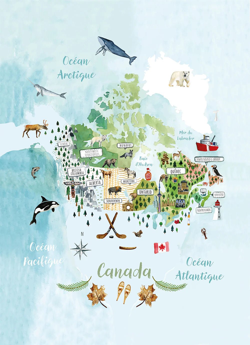 Map of Canada- KITCHEN LINEN – Lemon And Lavender Toronto