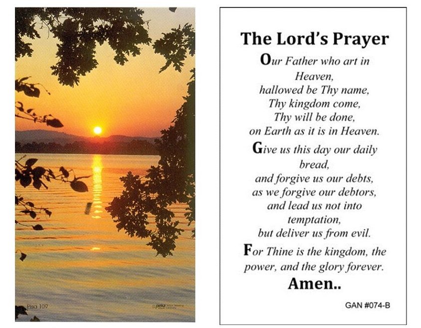 The Lords Prayer Card – Lemon And Lavender Toronto