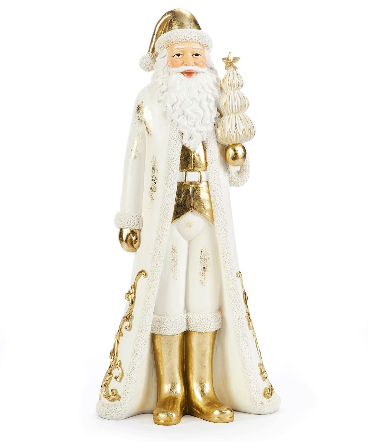 White Santa Figurine holding Tree – Lemon And Lavender Toronto