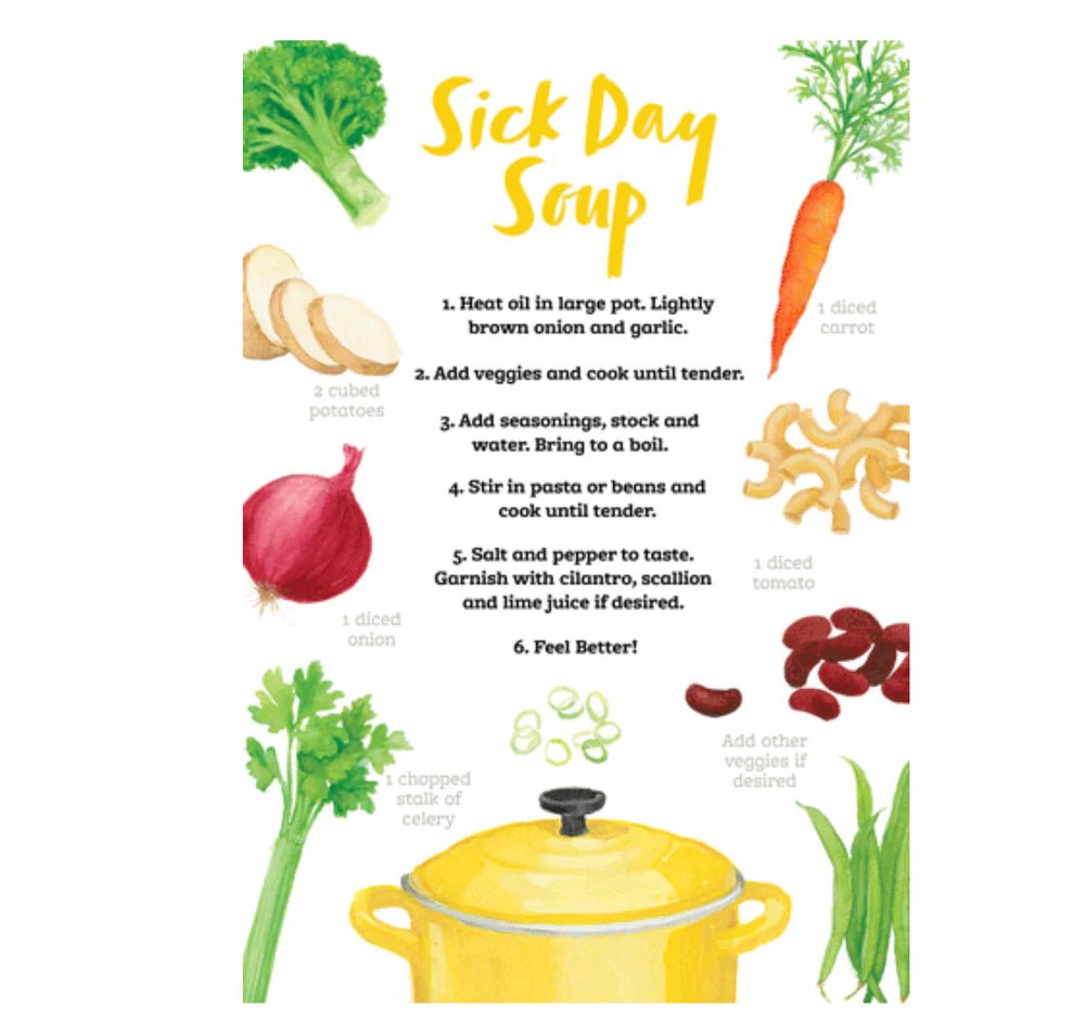 Sick Day Soup Get Well Card -Greeting Card – Lemon And Lavender Toronto