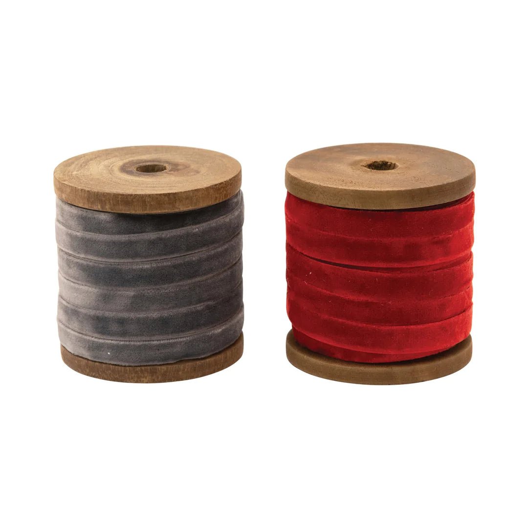Velvet Ribbon On Wooden Spool – Lemon And Lavender Toronto